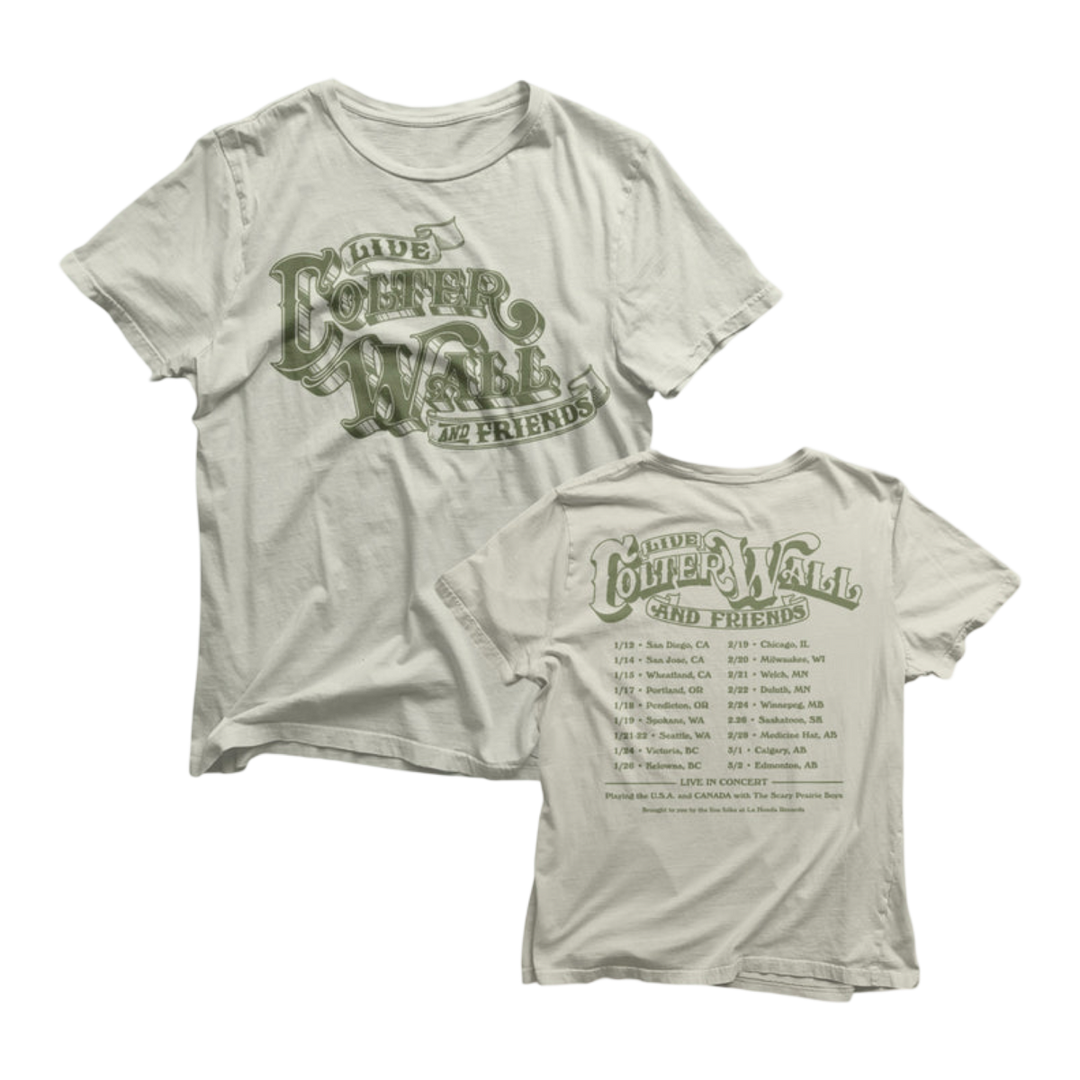 Colter Wall & Friends Script 2025 Tour Shirt